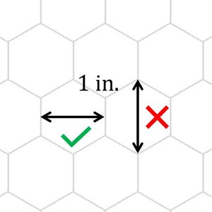 True 1-inch Hexagonal Graph Paper: Borderless, Tileable, Two ...