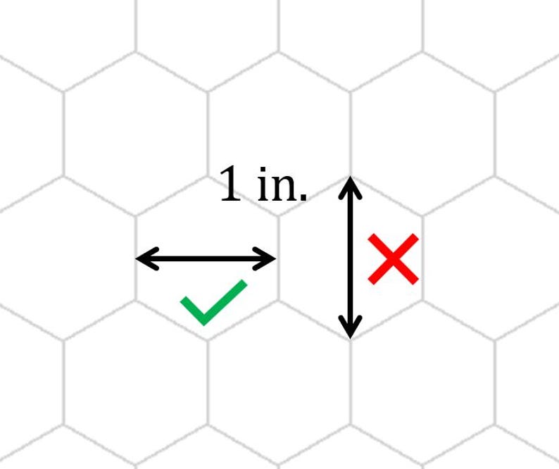 True 1-inch Hexagonal Graph Paper: Borderless, Tileable, Two ...