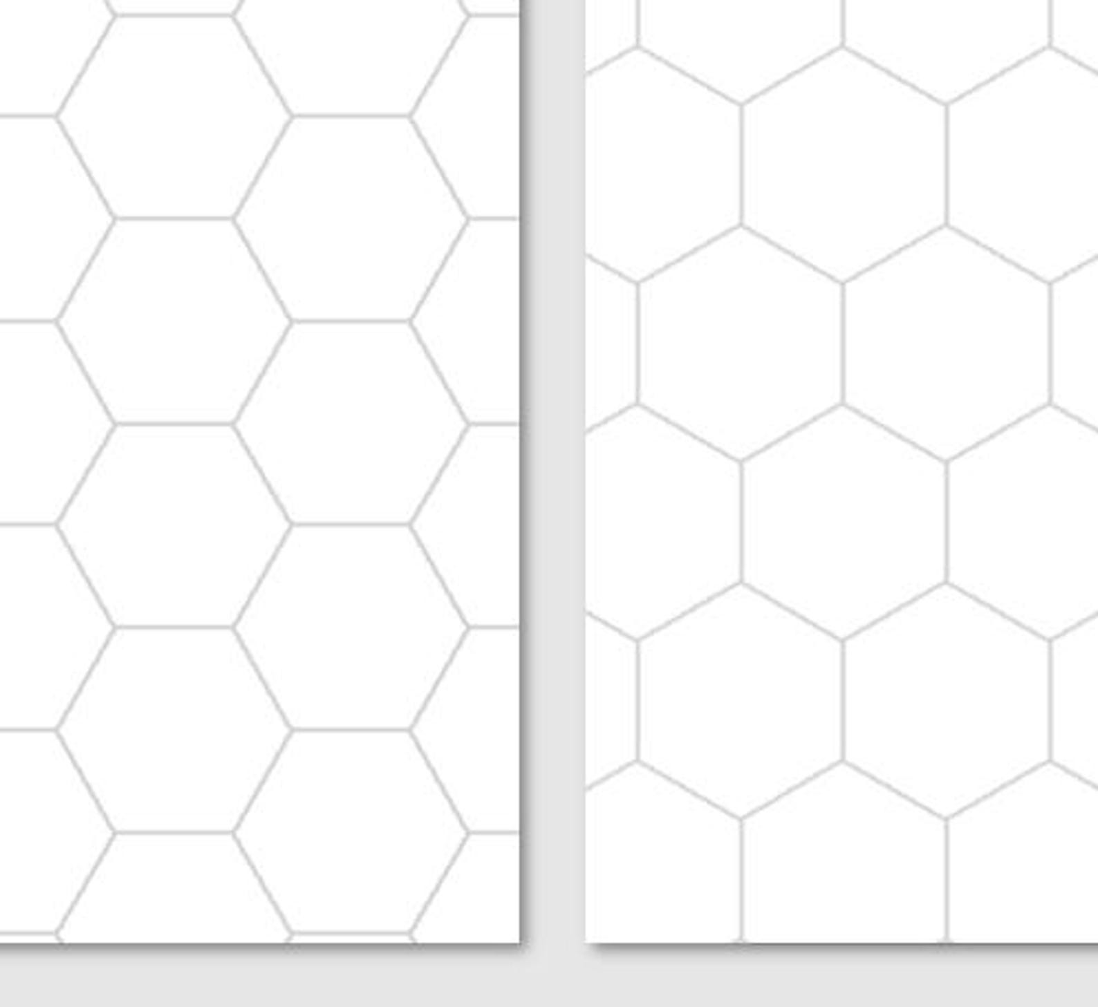 True 1-inch Hexagonal Graph Paper: Borderless, Tileable, Two ...