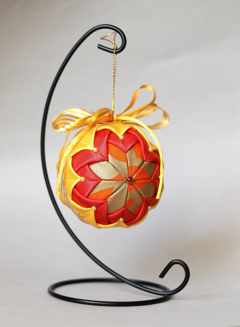 Handmade Quilted Ball With Golden Star Ornament. Fabric Ball - Etsy