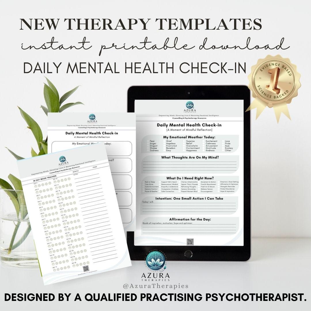 Mental Health Check-in PDF | 40 Printable Templates | Instant Download ...