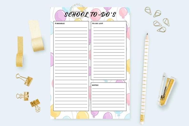 Printable School Planner | To-do List Organizer | Homework Tracker ...