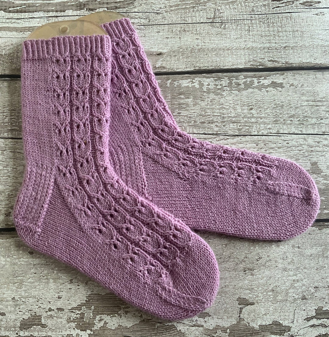 Pink Wool Socks for Women. Ladies Casual Hand Knit Socks. Handmade ...