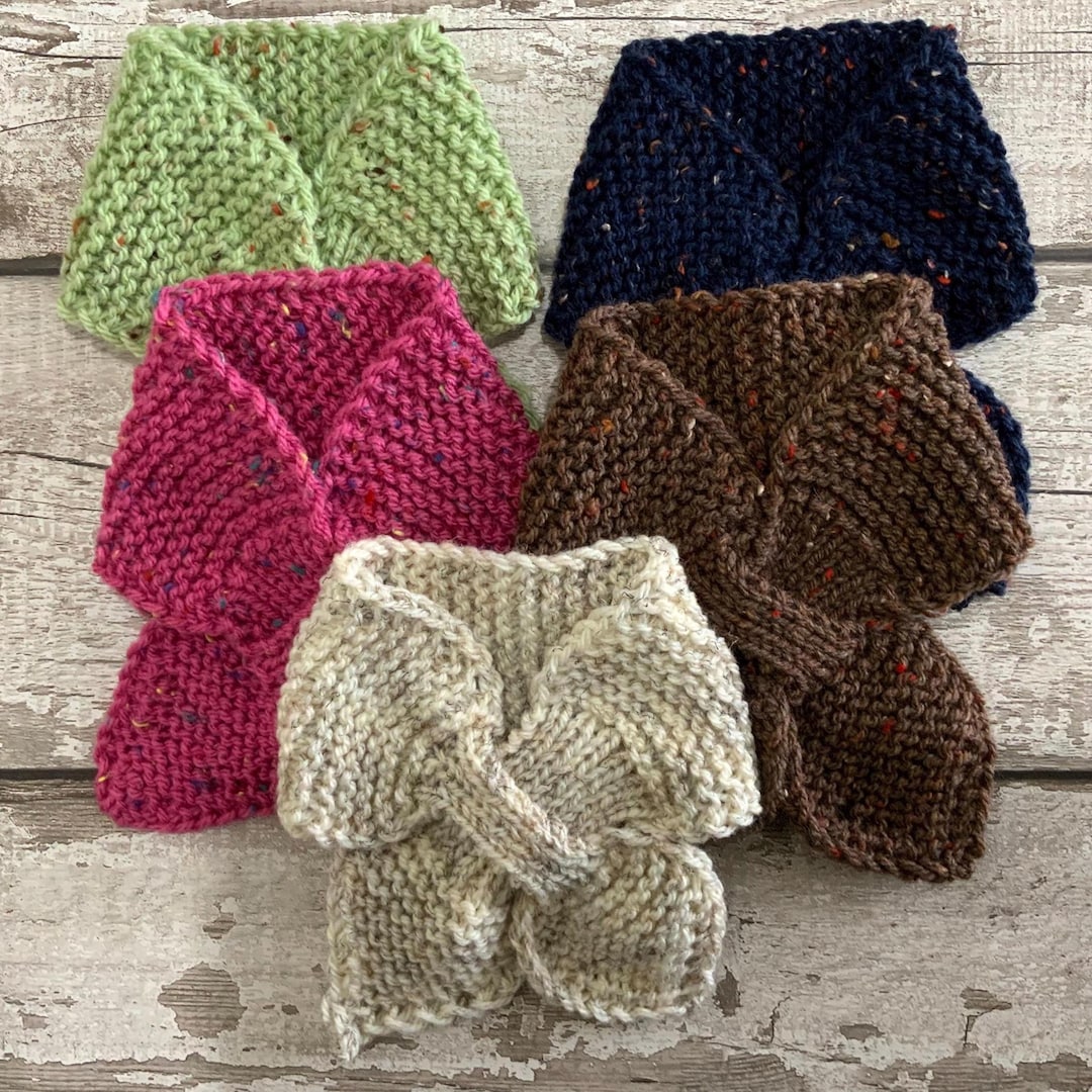 Toddler Keyhole Scarf 1-4 Years, Hand Knitted Kids Ascot Scarf, Cosy ...