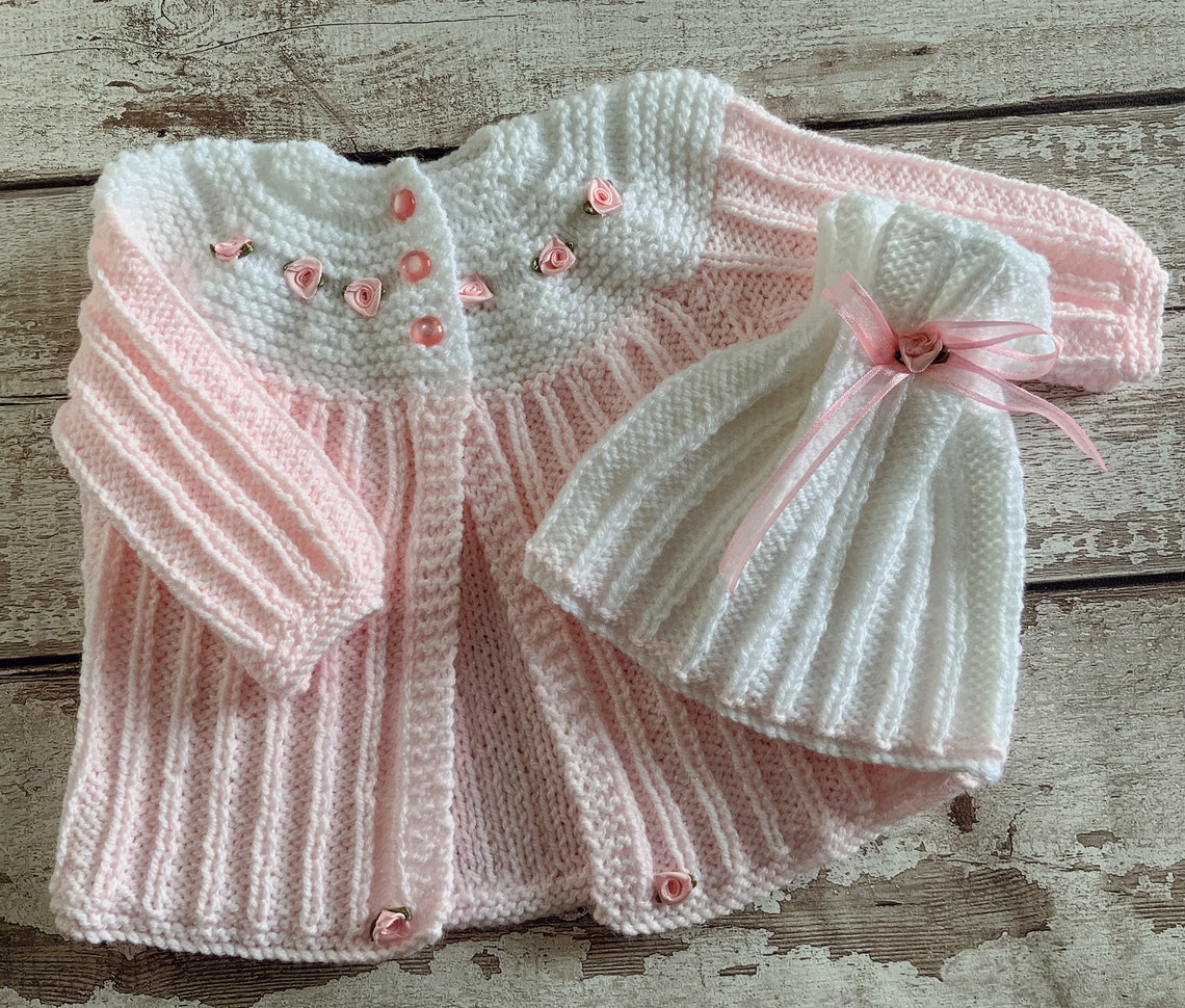 Baby Girls Knitting Pattern. Pdf Download for Newborn Baby | Etsy