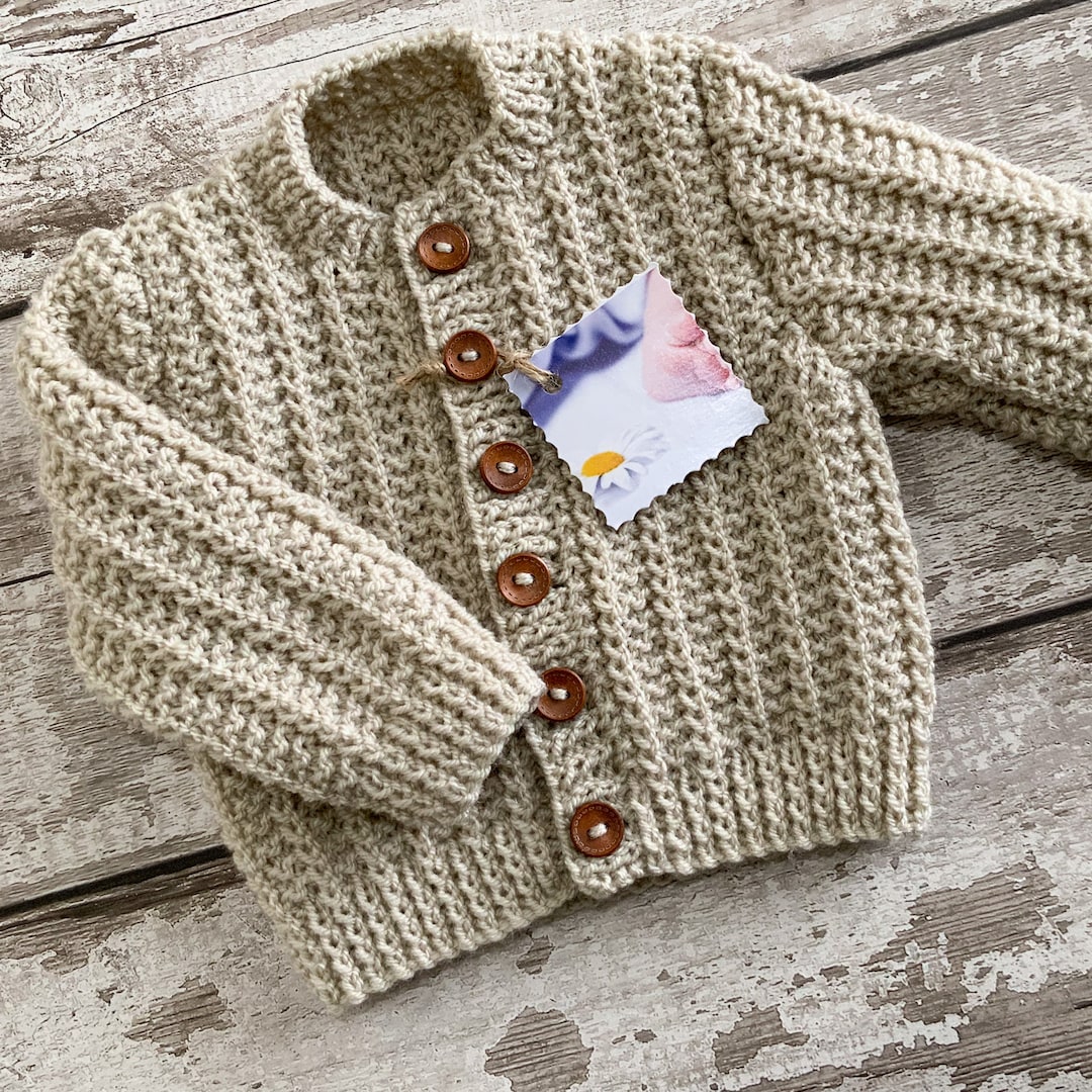 Knitted Baby Cardigan Made to Order. Newborn Gift. Gender Neutral Baby ...