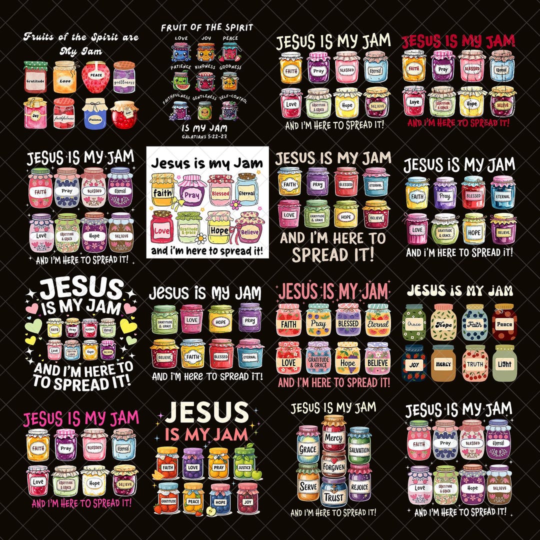 Jesus is My Jam PNG Bundle, Christian Sublimation Design, Faith Quote ...