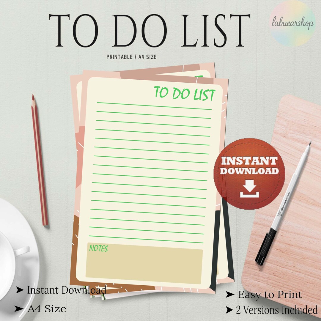 To Do List Digital Printable | Daily Planner Template | Minimalist ...