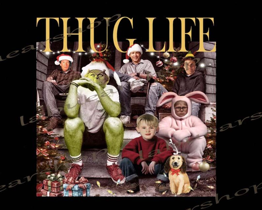 Vintage Thug Life Christmas Png, Christmas Sweatshirt, Christmas Movie ...