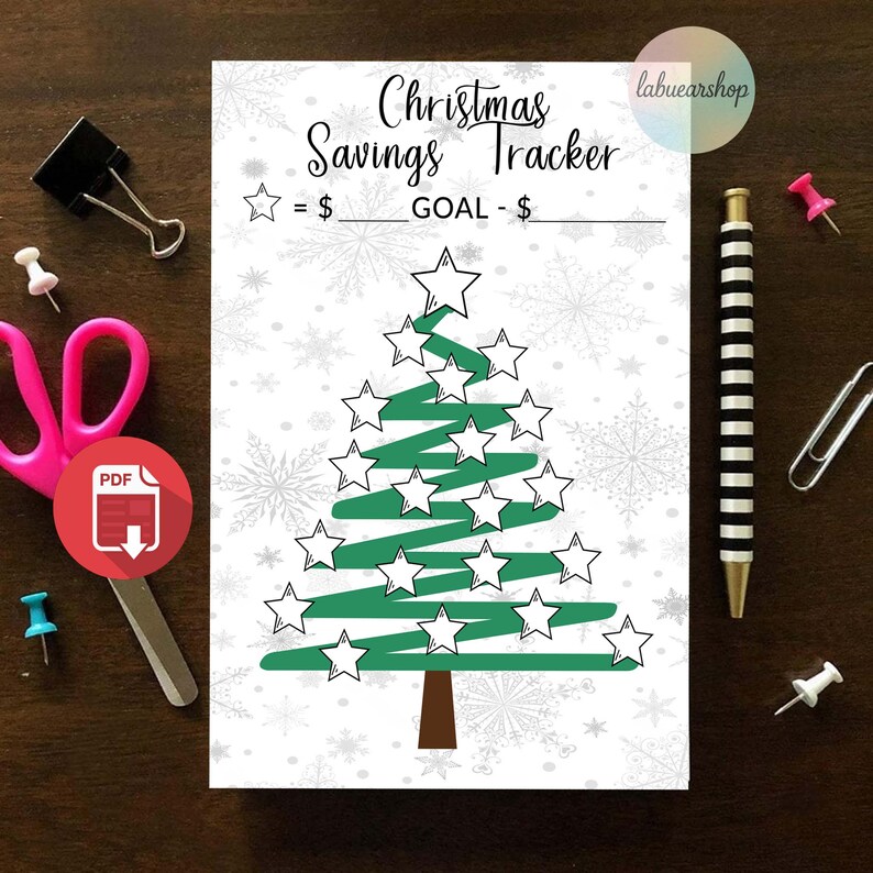 Christmas Tree Savings Tracker Printable, Holiday Budget Planner, Money ...