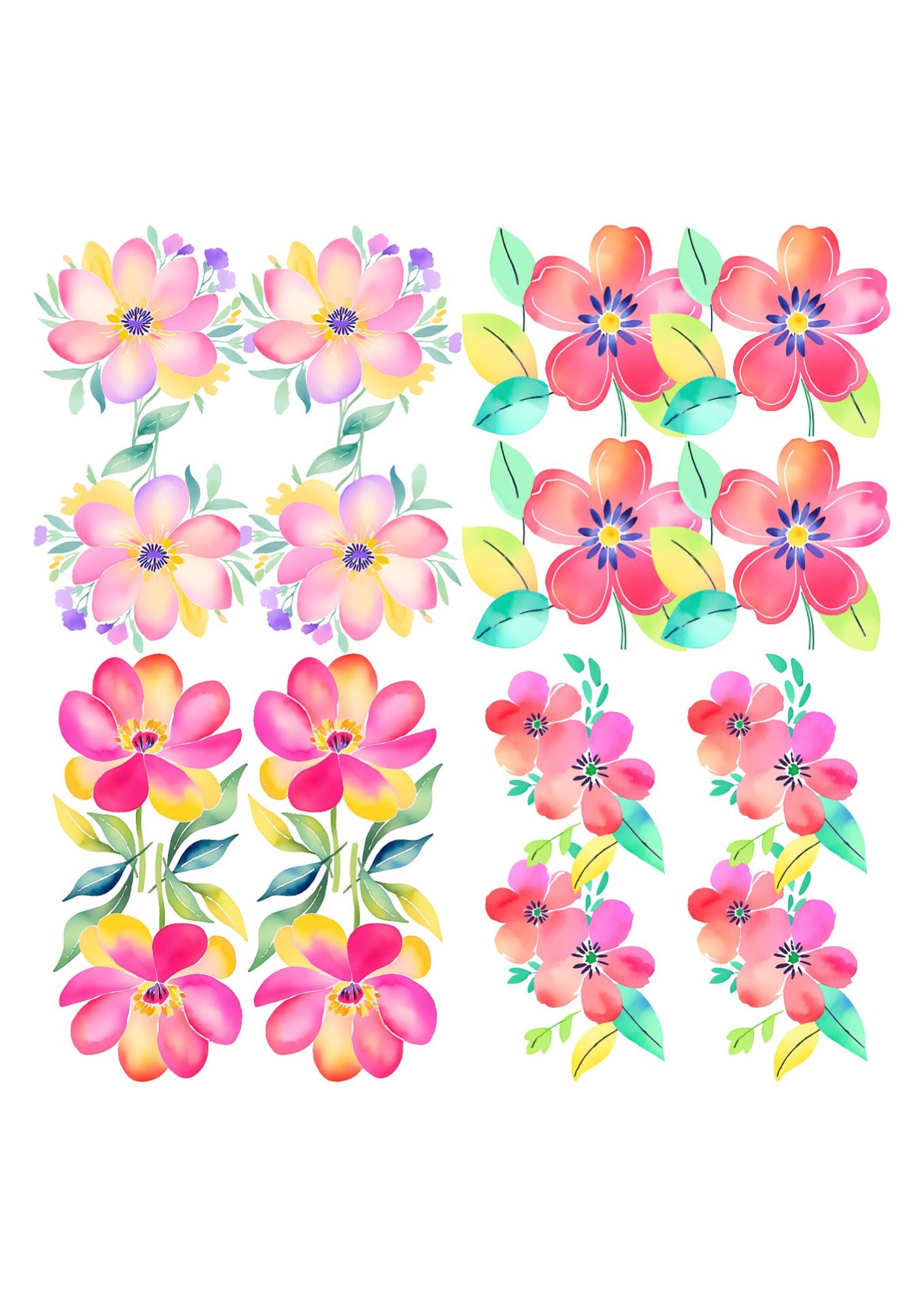 Spring Flower Patterns, Digital Scrapbooking Paper, Printable Floral ...