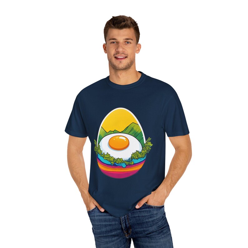 Colorful Egg Inspired Tee, Fun Casual Wear, Eco-friendly Apparel, Cute ...