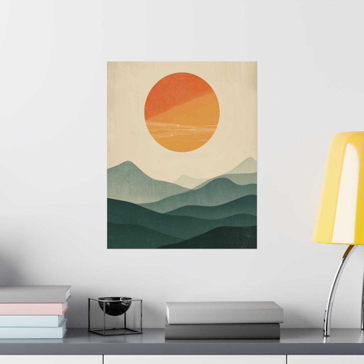 Vintage Sunrise Scandinavian Living Room Poster (printables) - Etsy