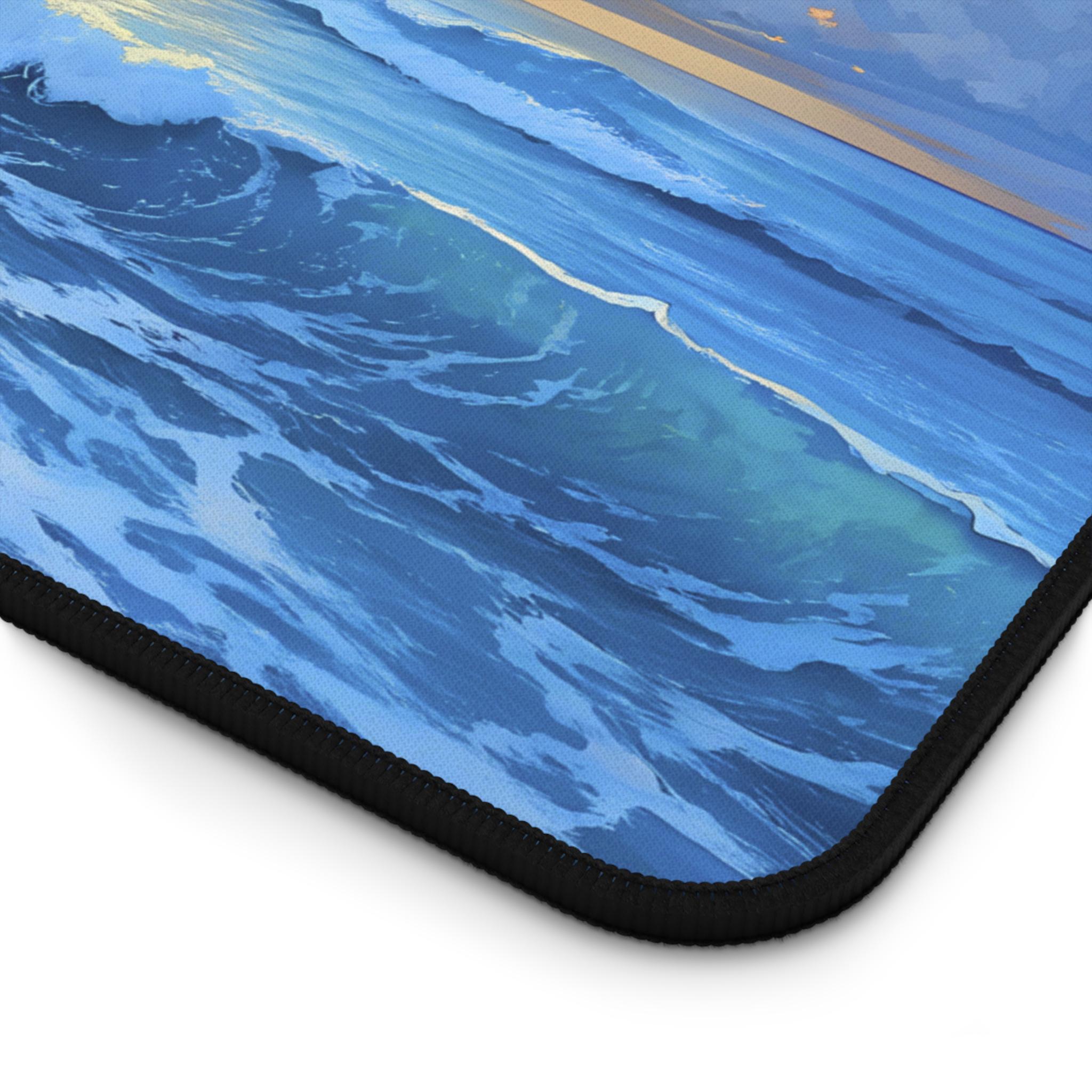 Sunrise Seascape Desk Mat | Ocean Waves Beach Scene - Etsy