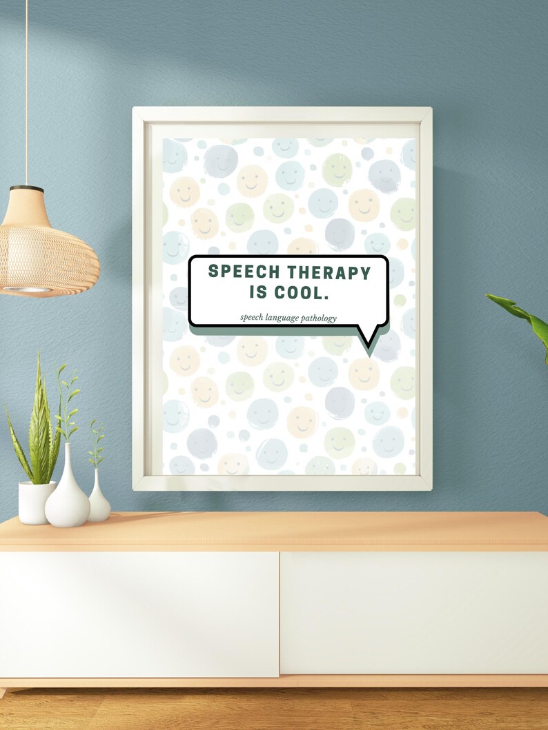 Speech Therapy is Cool Poster | SLP Wall Art | Printable Speech ...