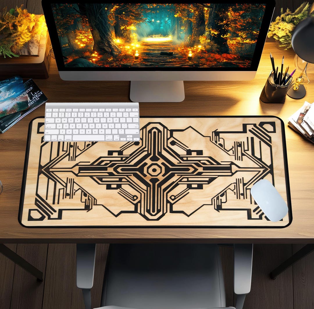 Art Deco Desk Mat: Xenoglyph Codex, Fantasy Gamer Mousepad - Etsy