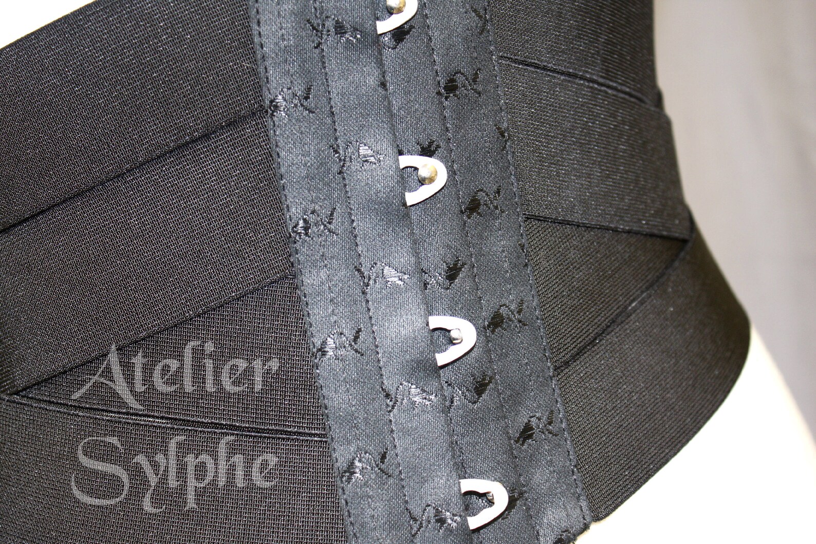 30 inches Waist cincher underbust corset in black coutil and | Etsy