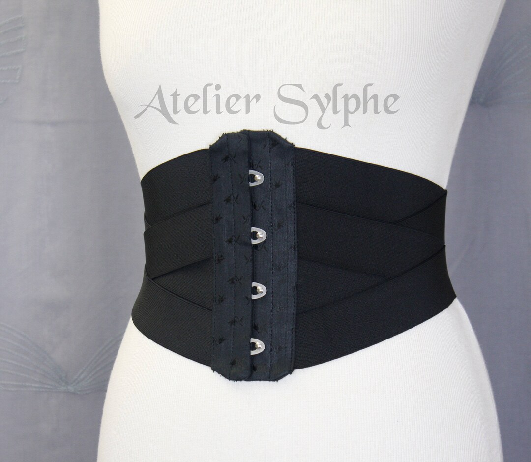 30 Inches Waist Cincher Underbust Corset in Black Coutil and - Etsy