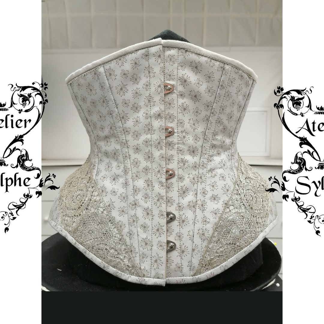 Underbust Corset 24 Inches Waist Size Fantasy Light Blue Fabric With ...