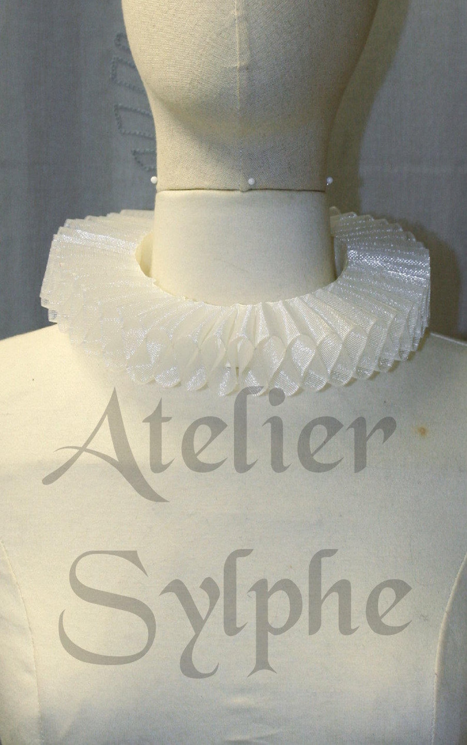 White Fantasy Ruffle Neck Elizabethan Collar With Delicate | Etsy