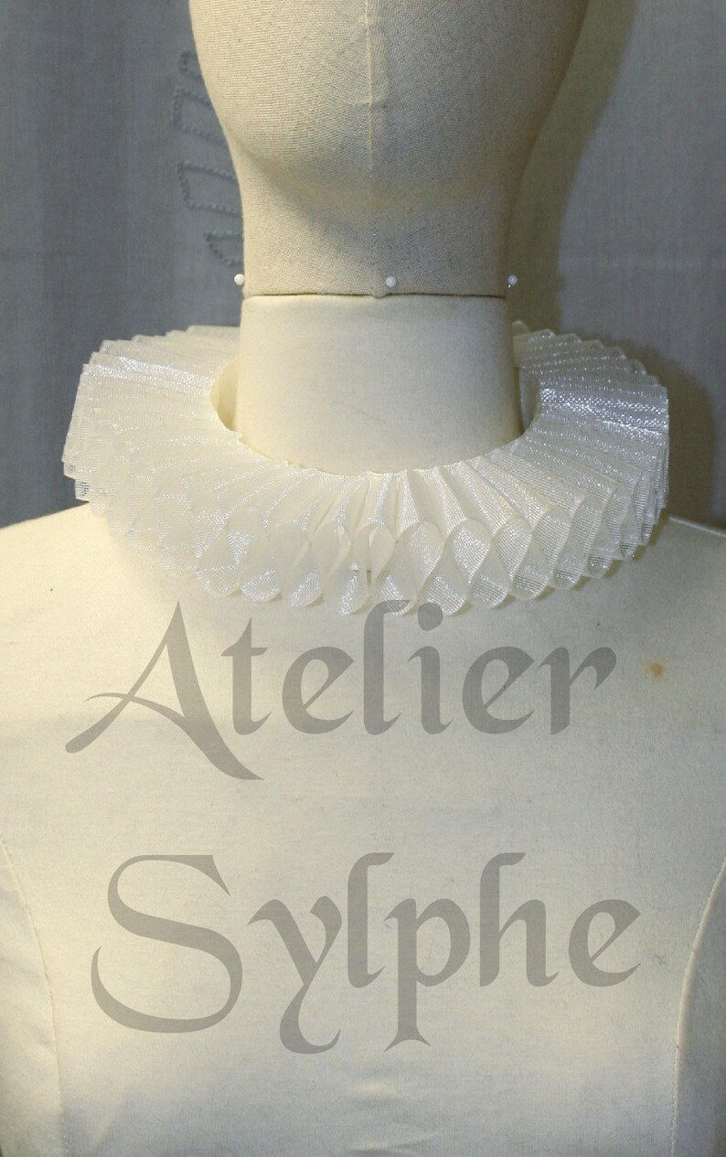 White Fantasy Ruffle Neck Elizabethan Collar With Delicate | Etsy