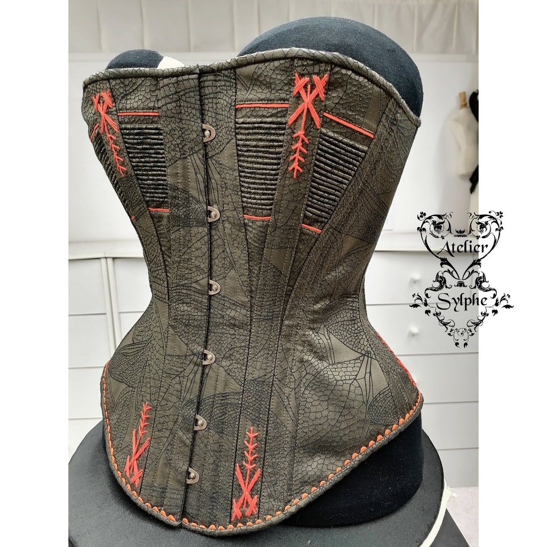 Mid Bust Corset 26 Inches Waist Size With Fantasy Dark Dragonfly ...
