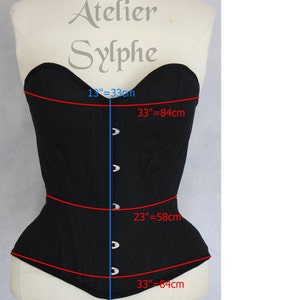 23 Inches Waist Size Edwardian Black Dots Cotton Coutil - Etsy