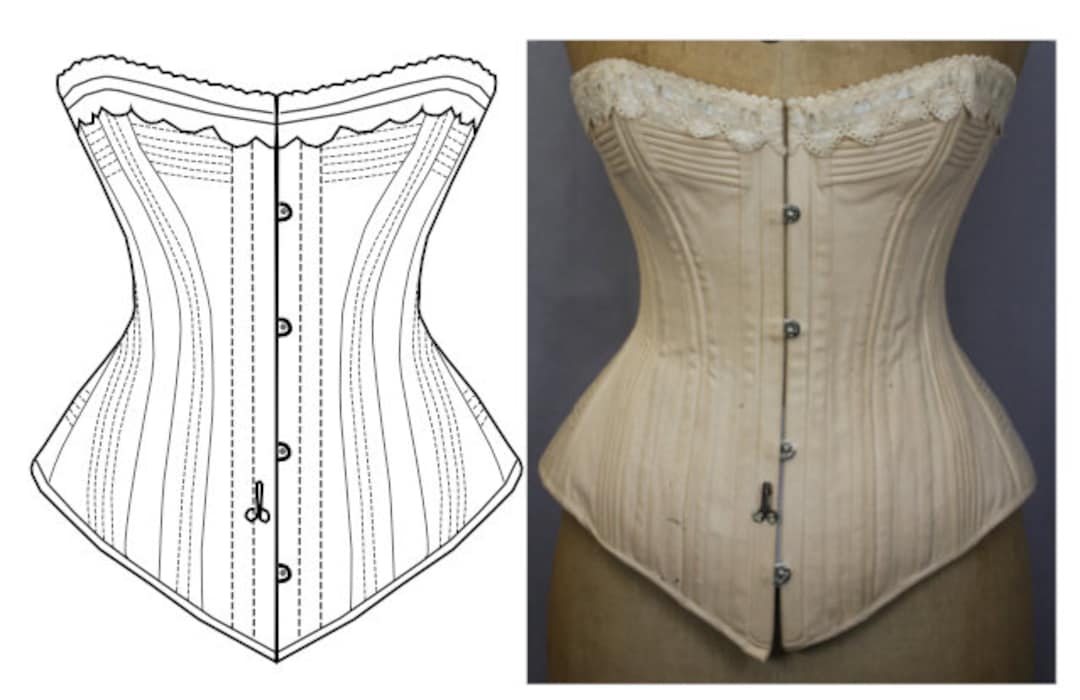 Ref C PDF Digital File Pattern Hand Drafted From Antique Corded Corset ...
