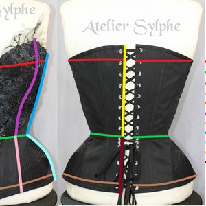 Corset 23 Inches Waist Size Fantasy Black Painted Lace With Clockhands ...