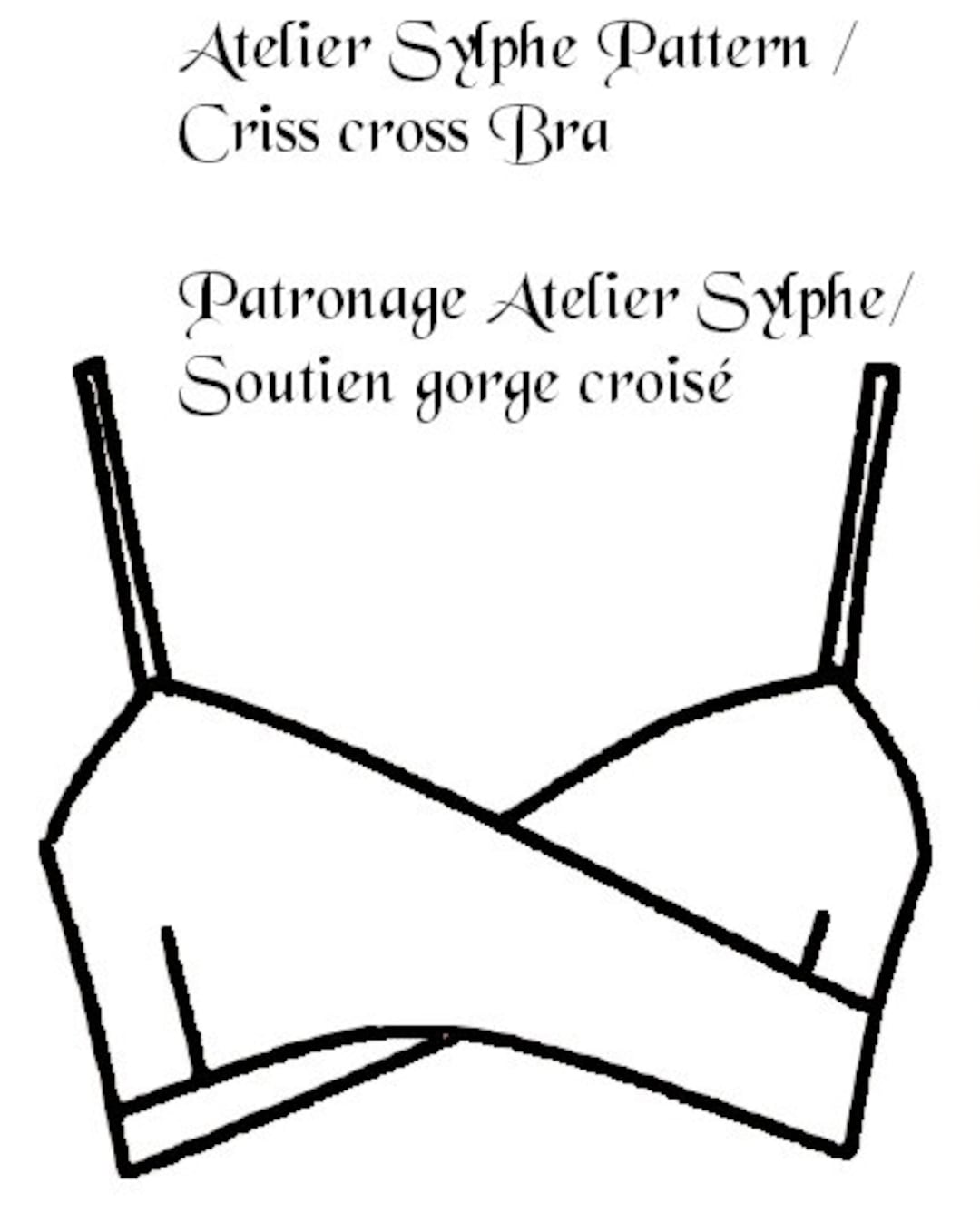 Criss Cross Bra PDF Digital File Pattern to Sew Small Size A/B Cup - Etsy