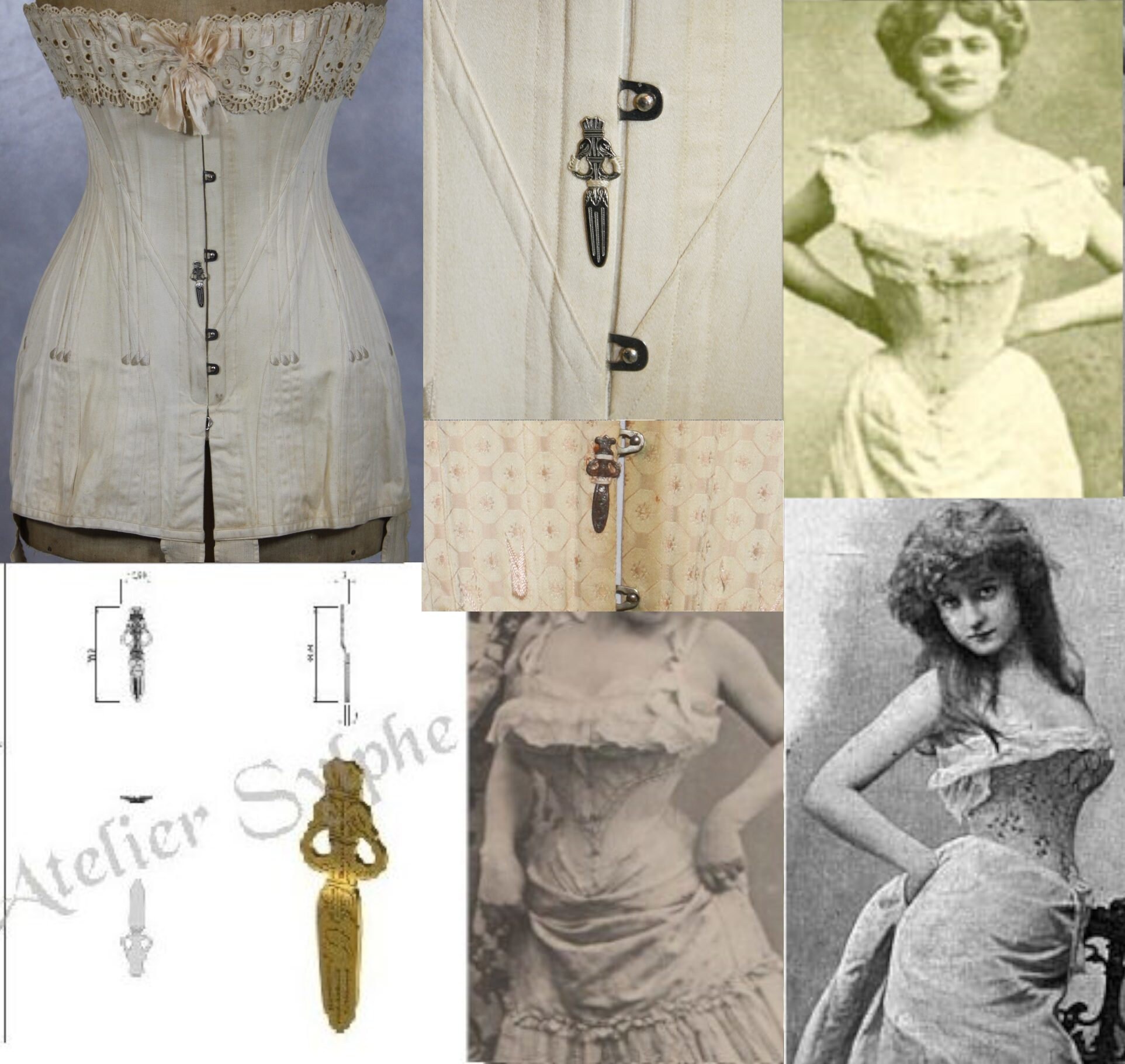 Corset Arrow Hooks Copy From Antique Swans Style in Glossy Silver Color ...