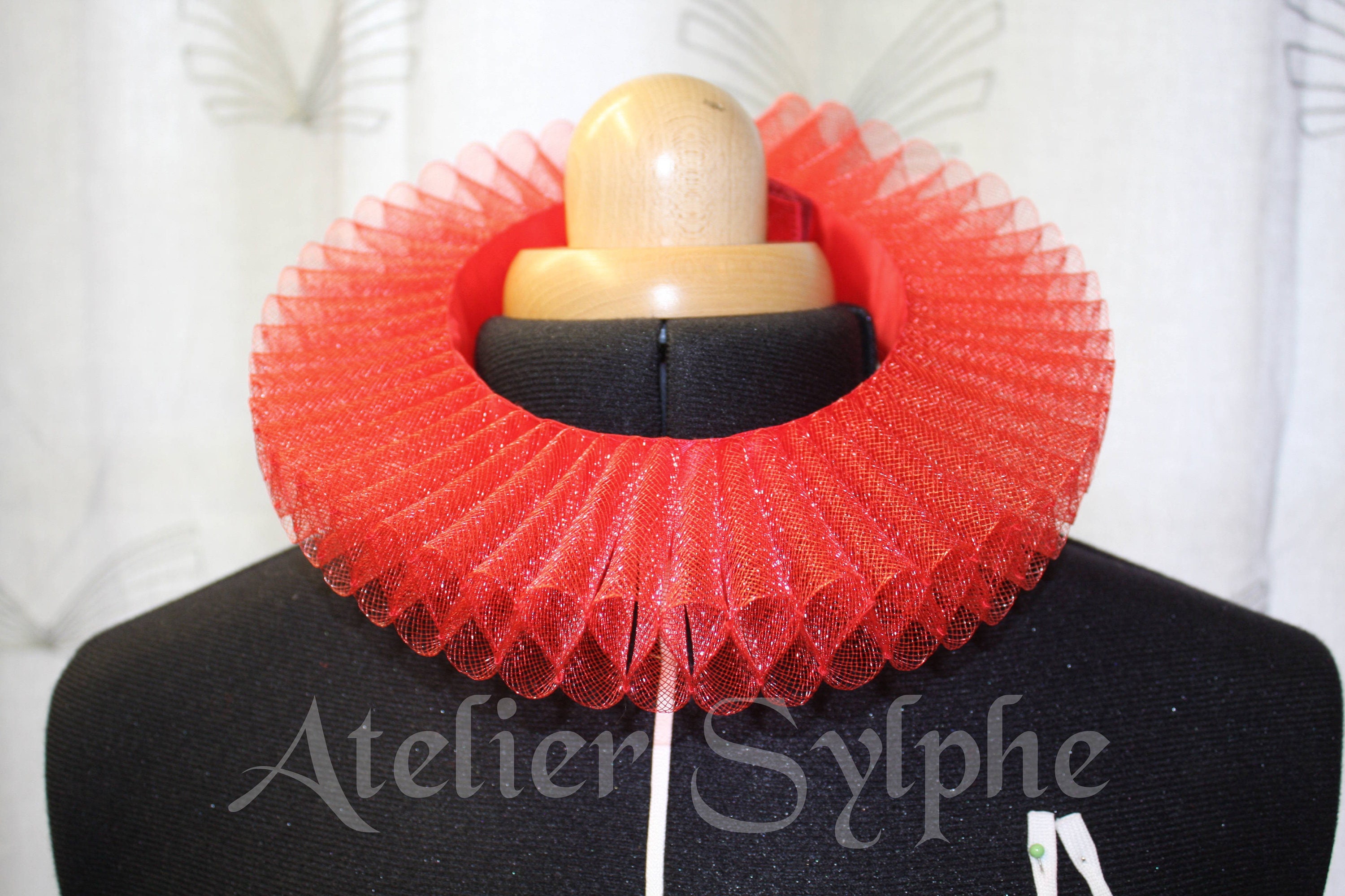 Red Fantasy Ruffle Neck Elizabethan Collar With Delicate Soft | Etsy