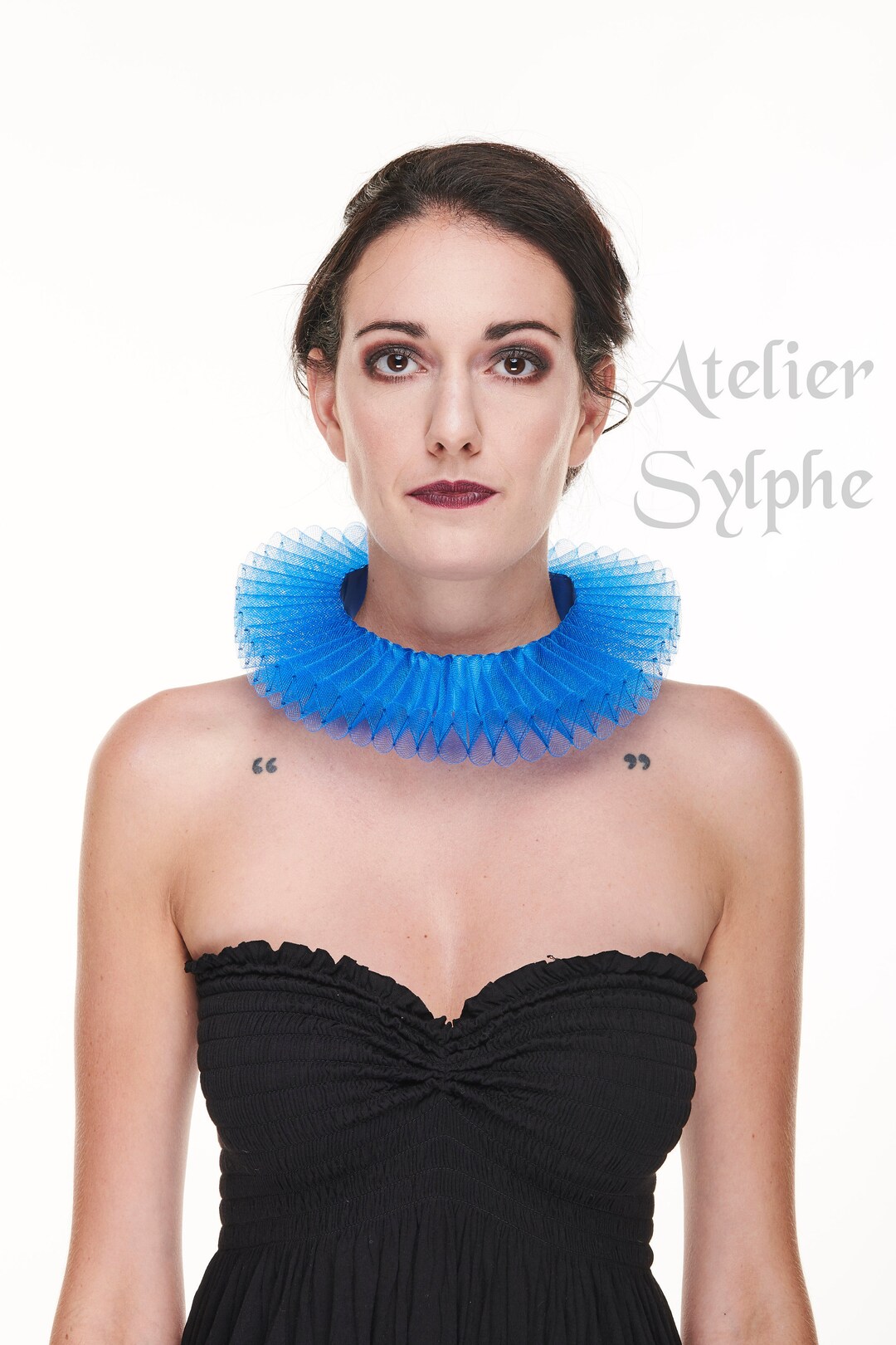 Blue Fantasy Ruffle Neck Elizabethan Collar With Delicate Soft ...