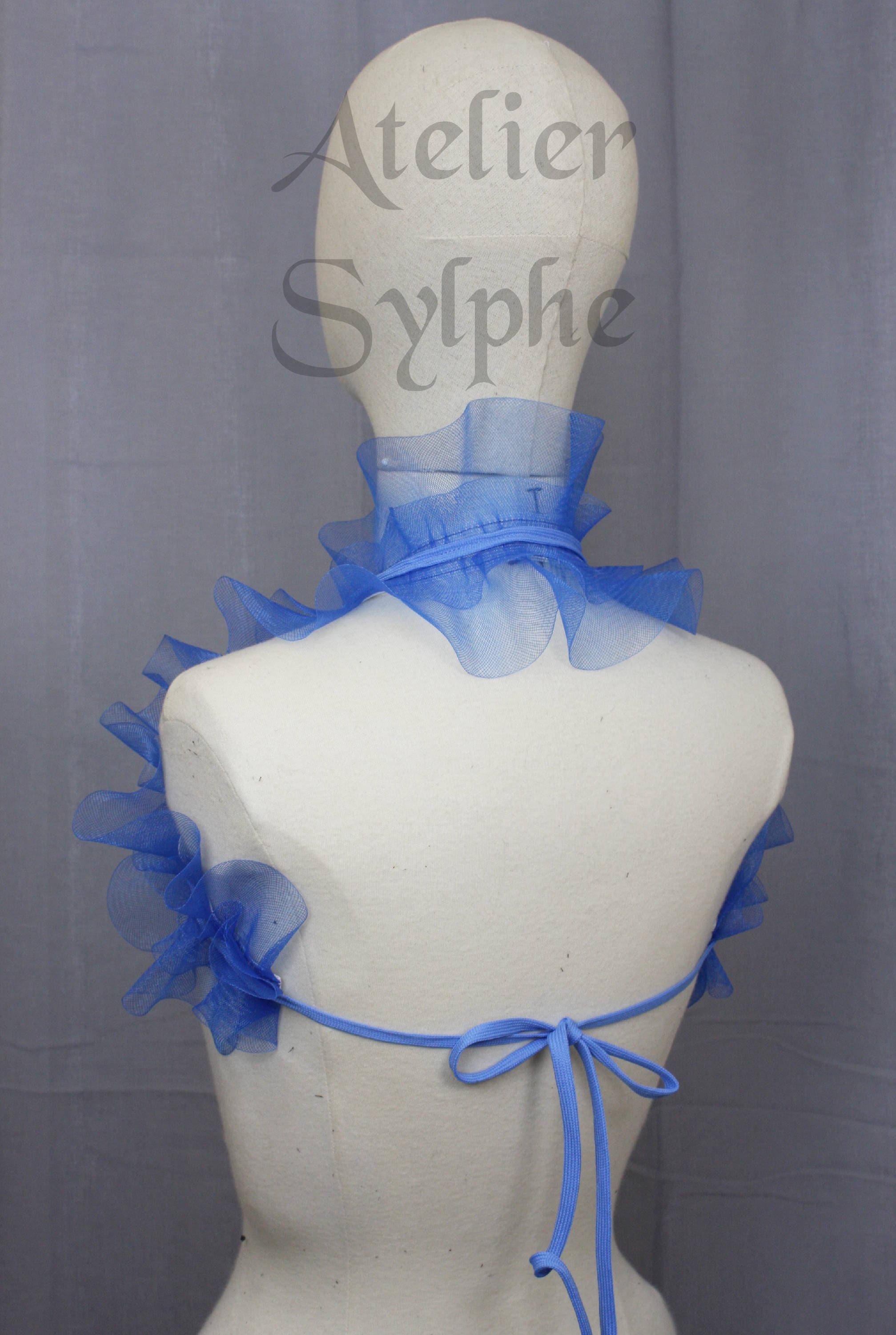 Blue fantasy ruffle neck collar with delicate soft horsehair | Etsy