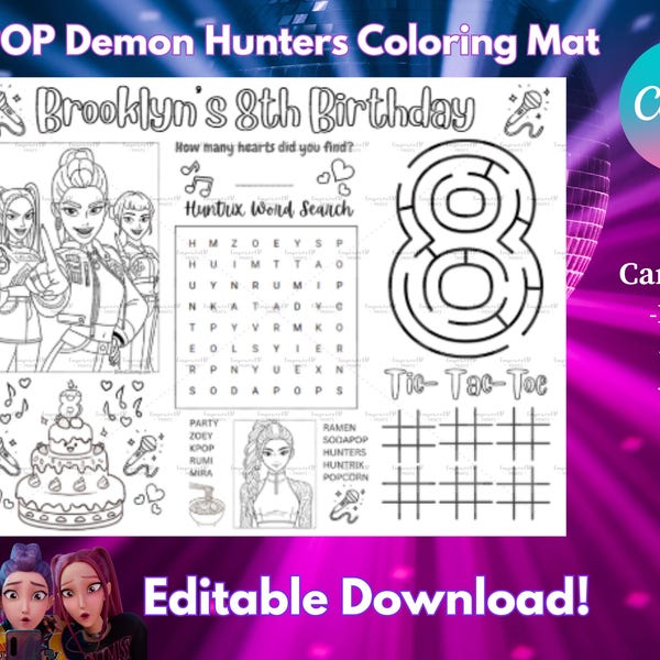 Kpop Demon Placemat - Etsy