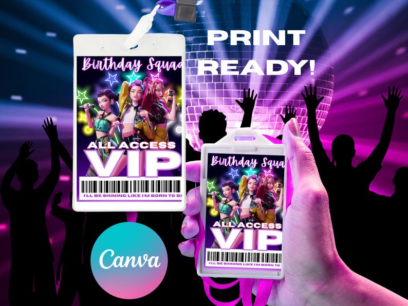 KPOP Demon Hunters VIP Pass: Printable Lanyard Badge (PDF) - Etsy