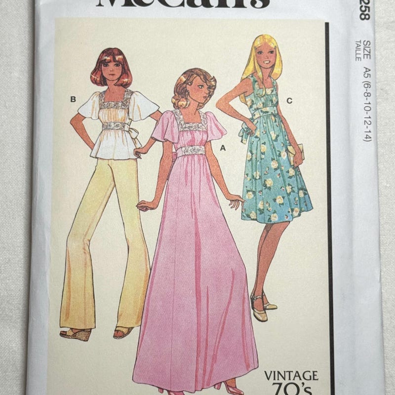 70s Dress Pattern - Etsy