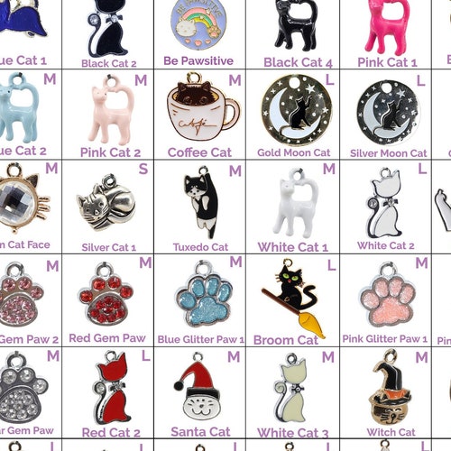 Collar Charms Cat & Paw Charms Extra Charms for Cat - Etsy