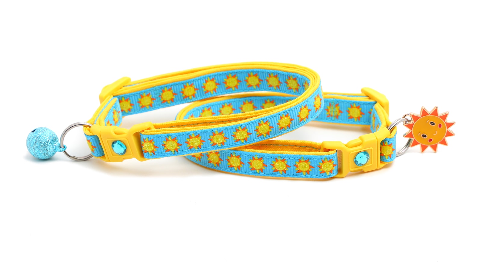 Sun Cat Collar Suns on Blue Breakaway Cat Collar Kitten - Etsy