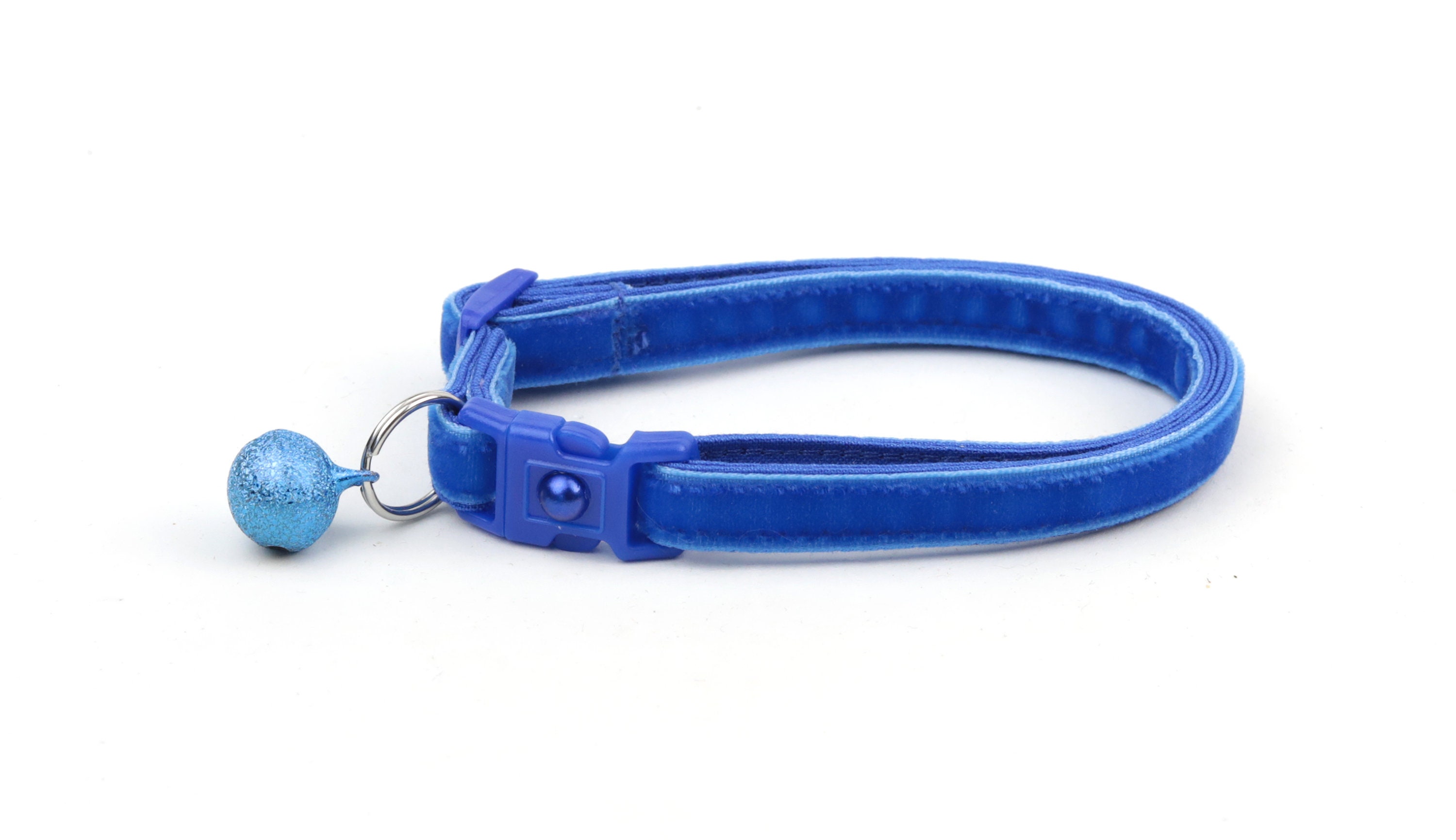 Soft Velvet Cat Collar - Royal Blue - Kitten or Large Size - Breakaway ...
