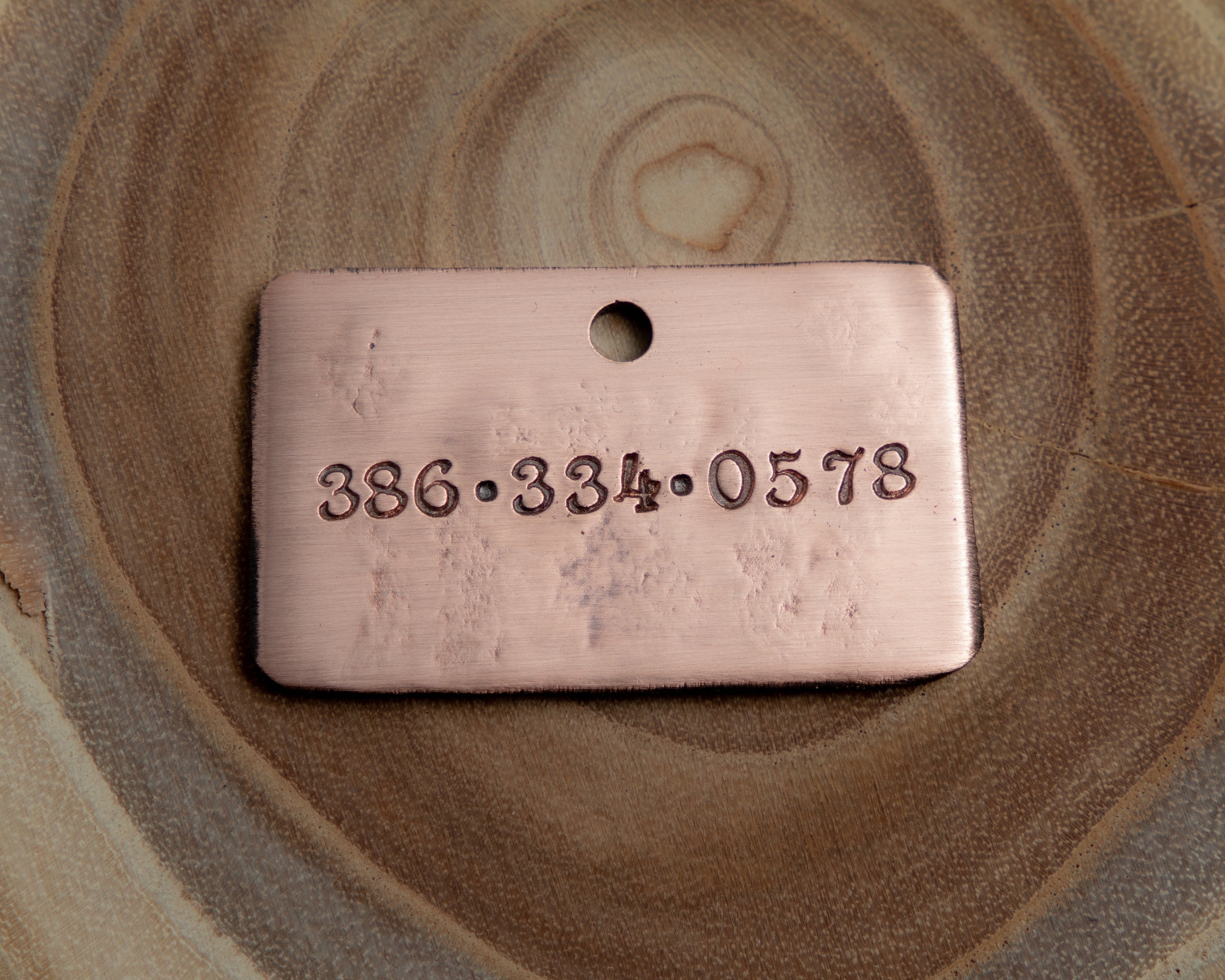 Lunar Phases Pet Tag - Custom Copper Pet ID Tag - Hand Stamped Dog or ...