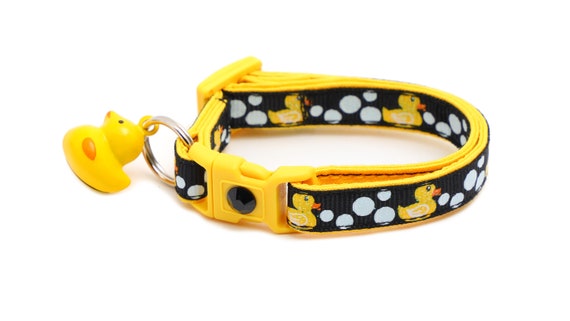 Duck Cat Collar Rubber Duckies on Black Kitten or Large - Etsy
