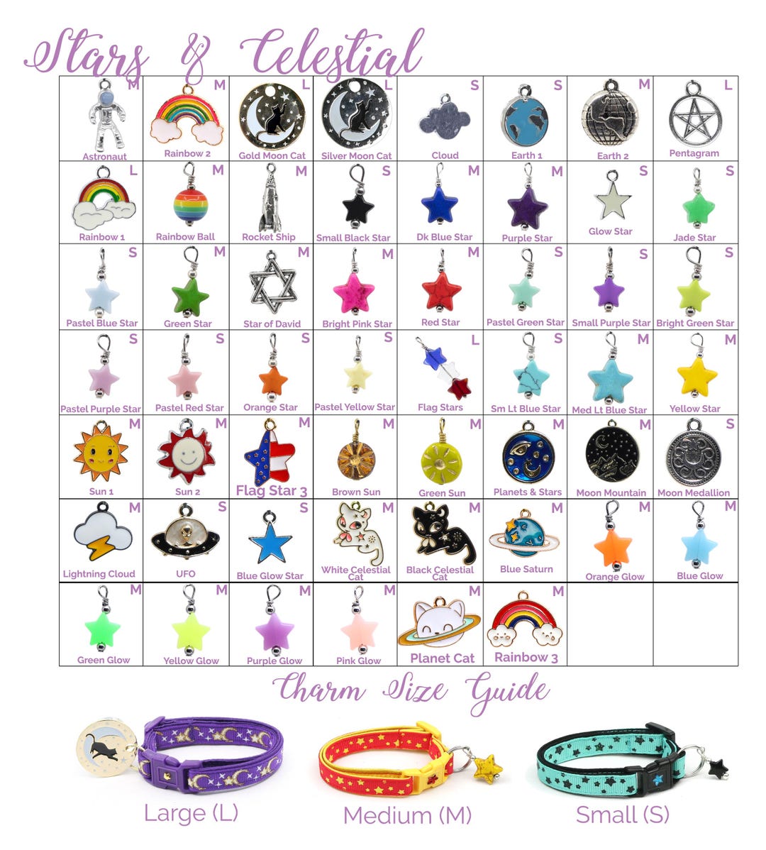 Collar Charms - Stars, Celestial, & Weather Charms - Extra Charms for ...
