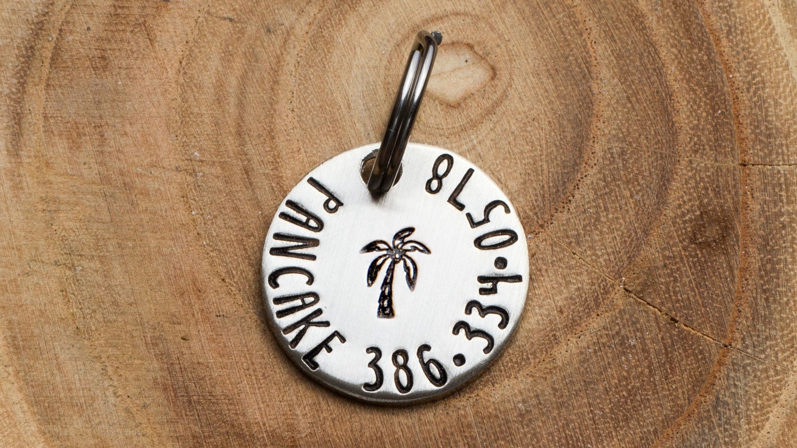 Palm Tree Pet ID Tag - Petite Cat or Dog Tag - 3/4" Pick Your Color Pet ...