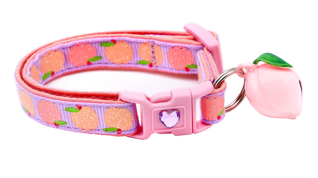 Peach Cat Collar - Peaches on Purple - Breakaway Safety - B153D269 - Etsy