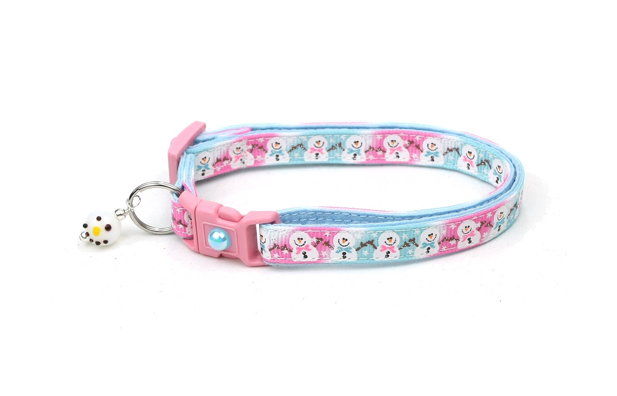 Snow Cat Collar Jolly Snowmen on Winter Tie Dye Small Cat | Etsy