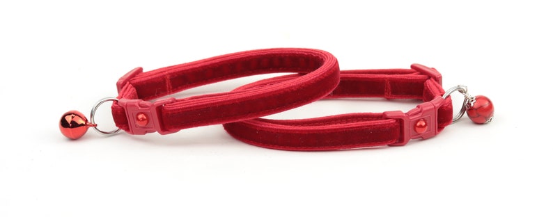 Soft Velvet Cat Collar Classic Red Kitten or Large Size - Etsy