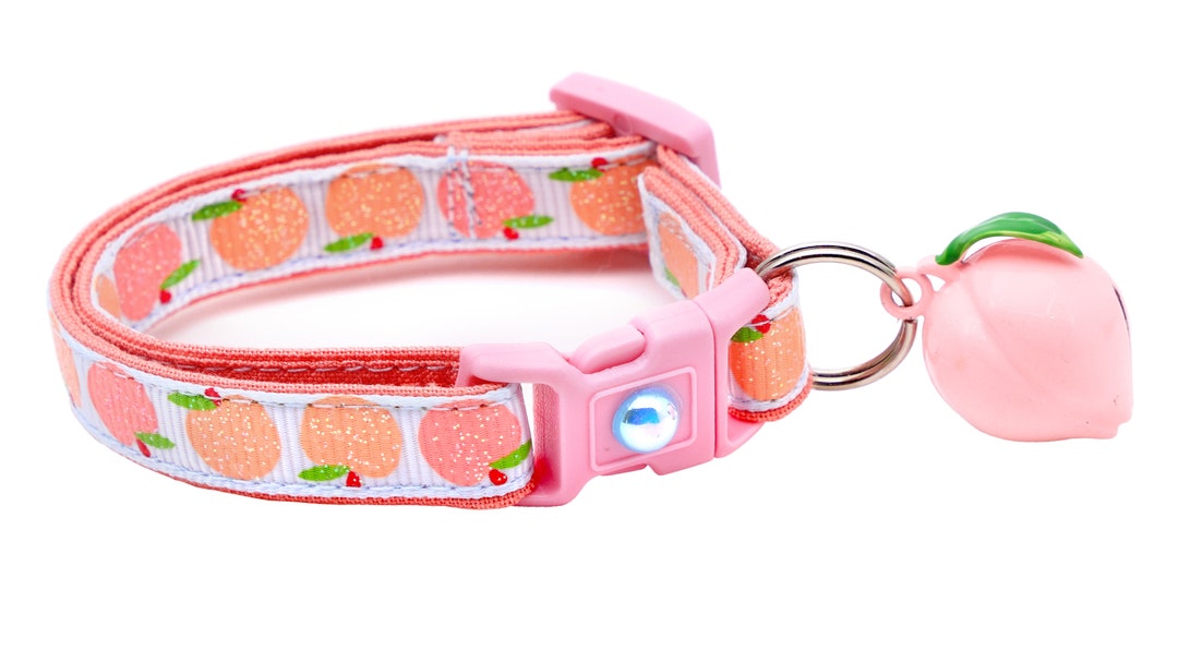 Peach Cat Collar - Peaches on Blue - Breakaway Safety - B88D269 - Etsy
