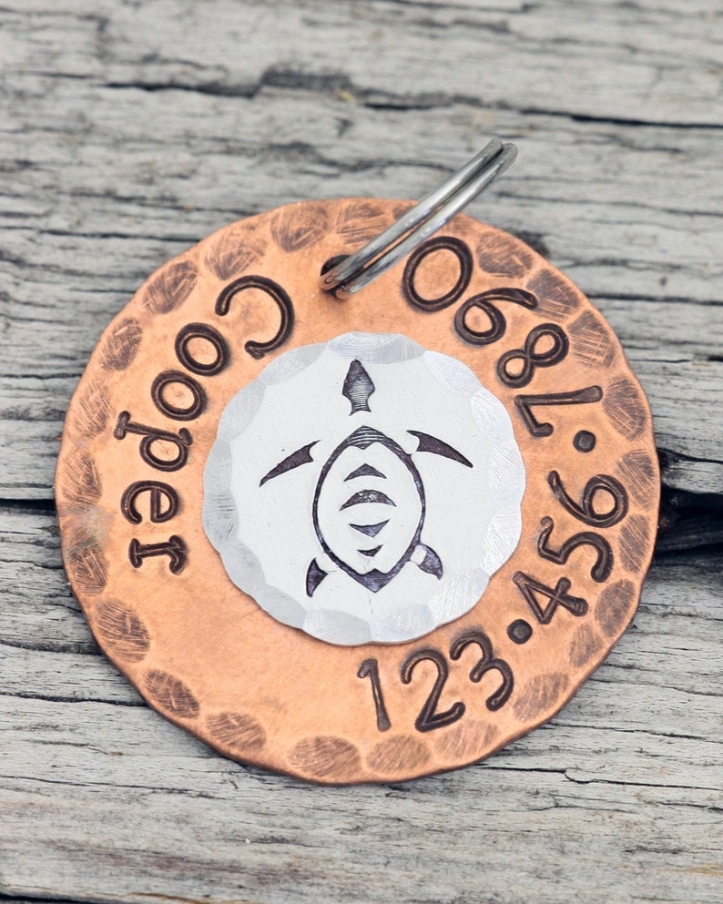 Custom Pet Tag Tribal Sea Turtle 1 Copper Dog ID Tag - Etsy