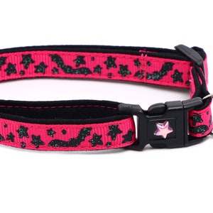 Halloween Cat Collar - Spooky Bats and Stars on Pink - Breakaway Safety ...